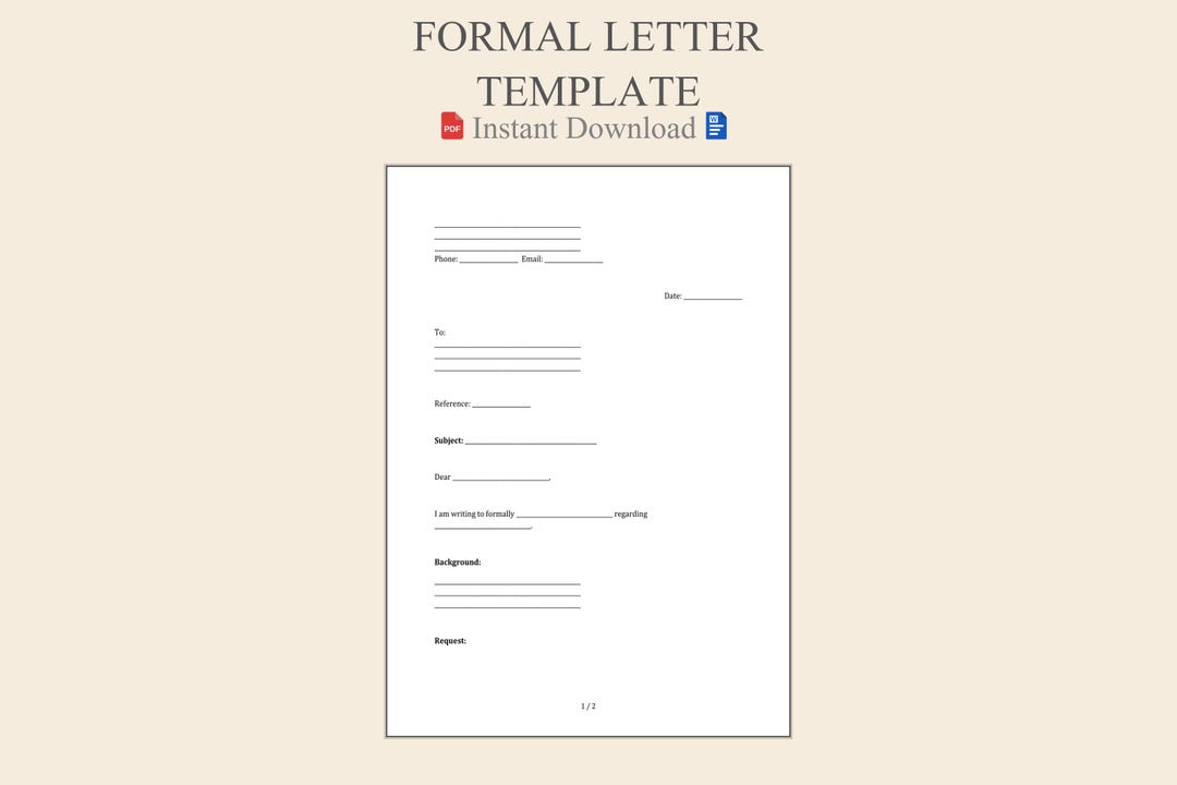 Formal Business Letter - Professional Correspondence Template | Office ...