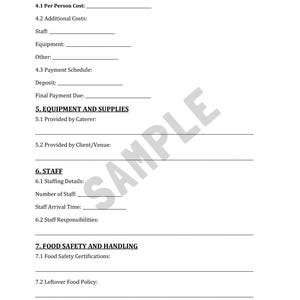 Catering Contract - Food Service Agreement Template | Business Forms ...