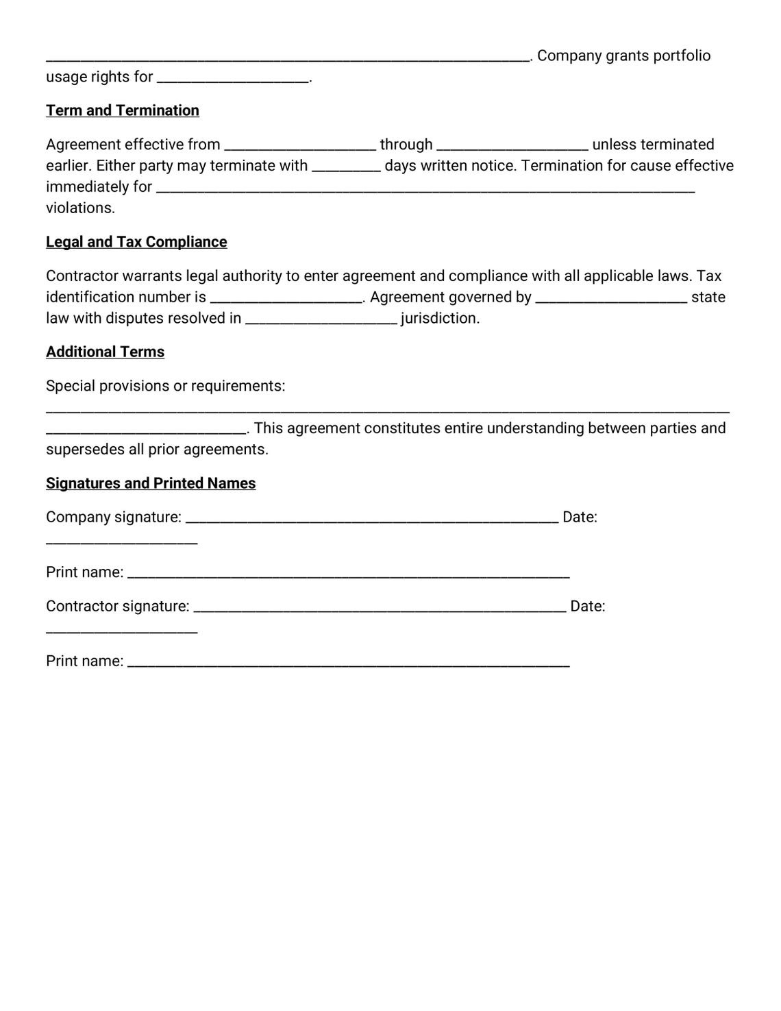 Independent Contractor Agreement Template, Freelance Work Contract ...