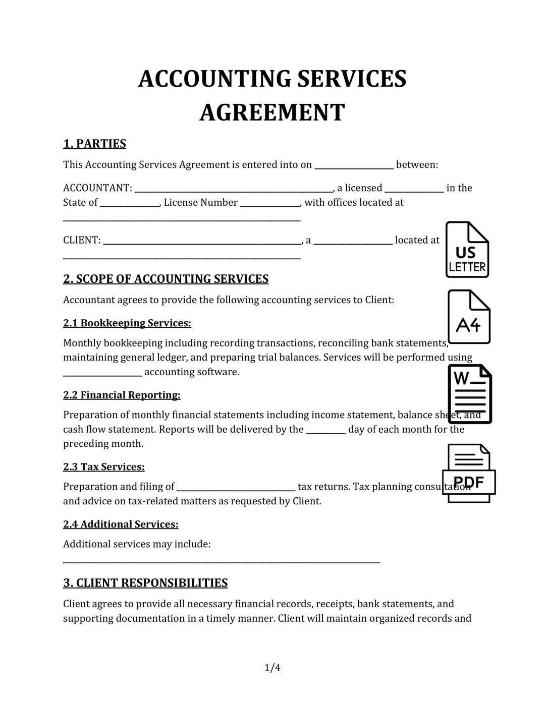 Accounting Services Contract Template | Bookkeeping Agreement Sample ...