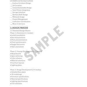 Pre Filled Interior Design Agreement - Decorating Contract Template ...