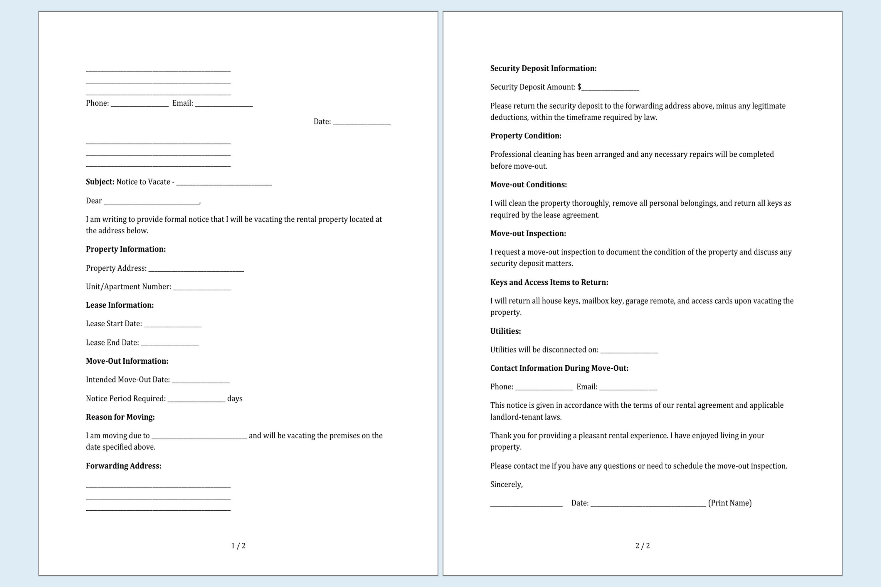 Moving Out Letter Template Word PDF | Moving Letter, Out Sample, Notice ...