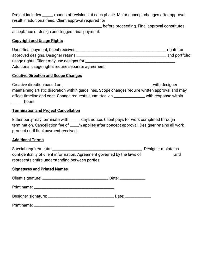 Graphic Design Contract Template, Freelance Designer Services Agreement ...