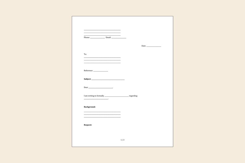 Formal Business Letter - Professional Correspondence Template | Office ...