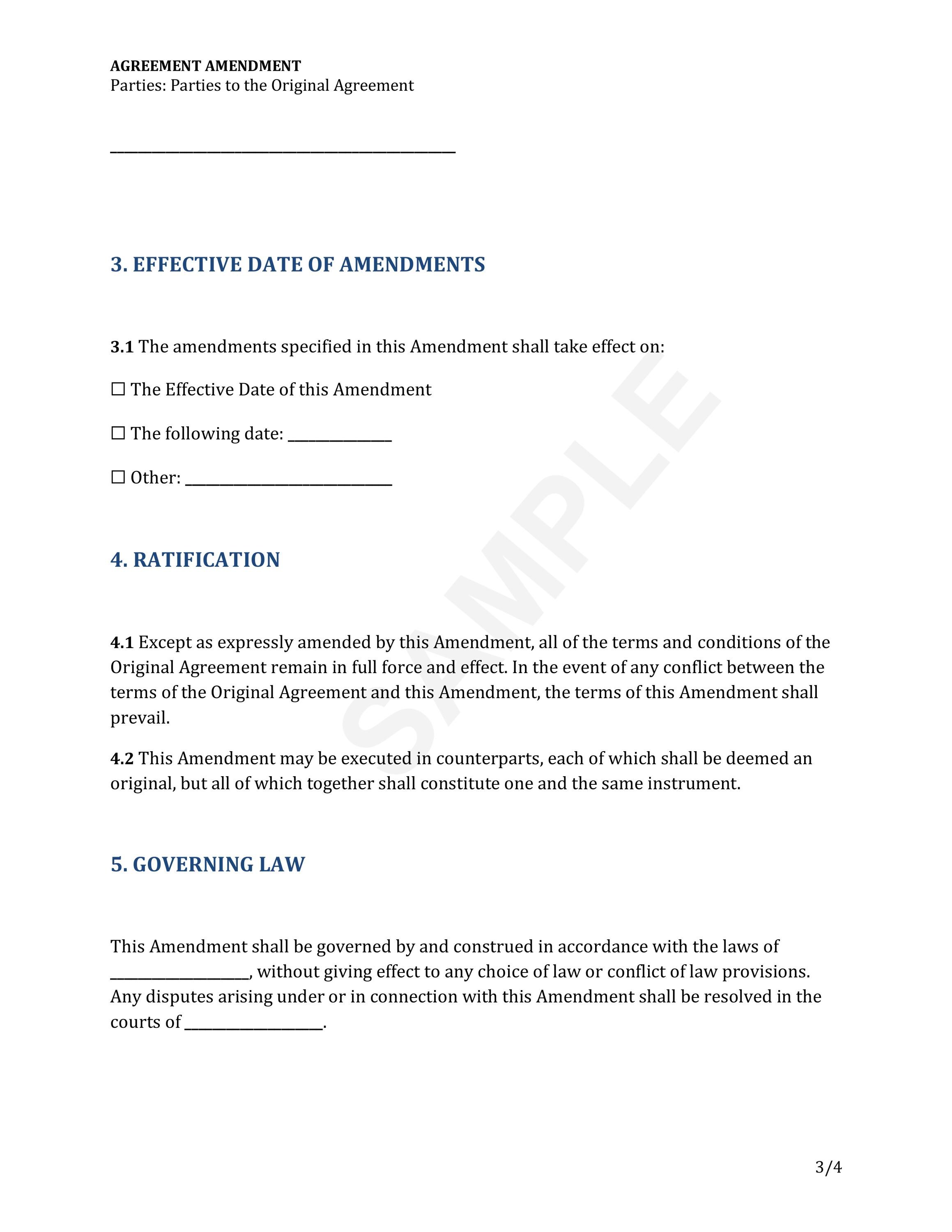 Agreement Amendment Template - Download - Etsy