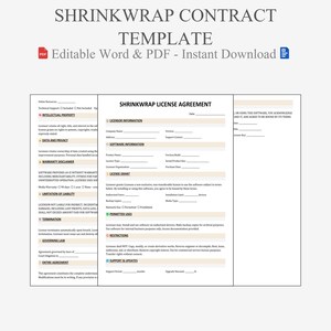 Shrinkwrap Contract Template Word PDF - Software License Agreement ...