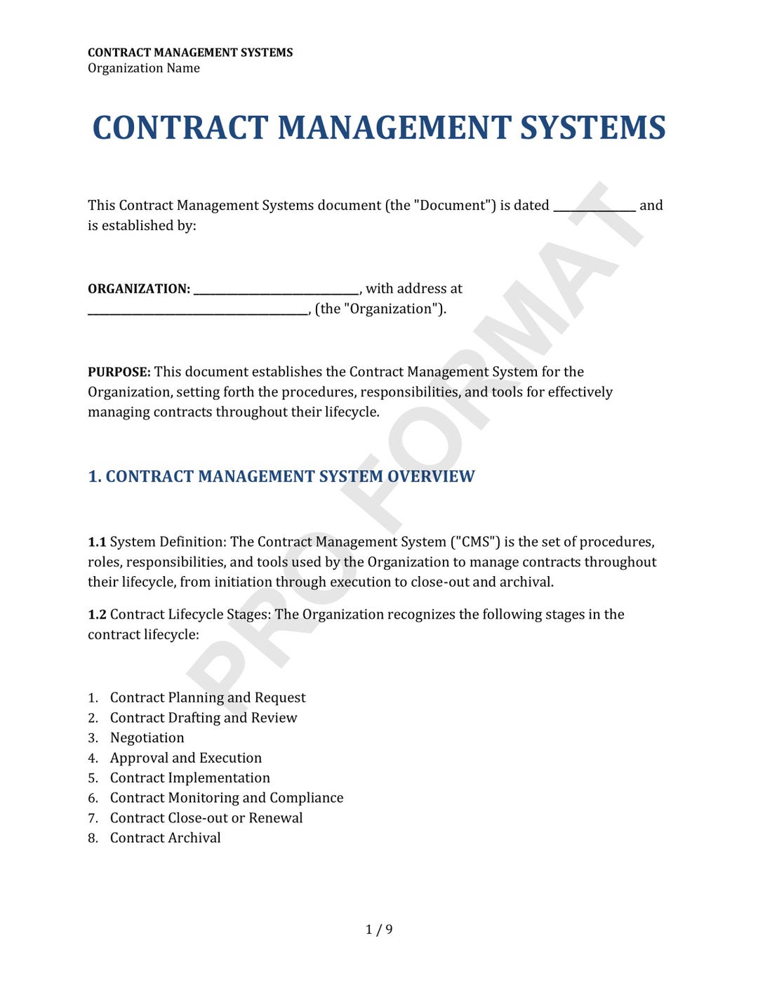 Management Systems Contract Template, Software Contract, Agreement ...