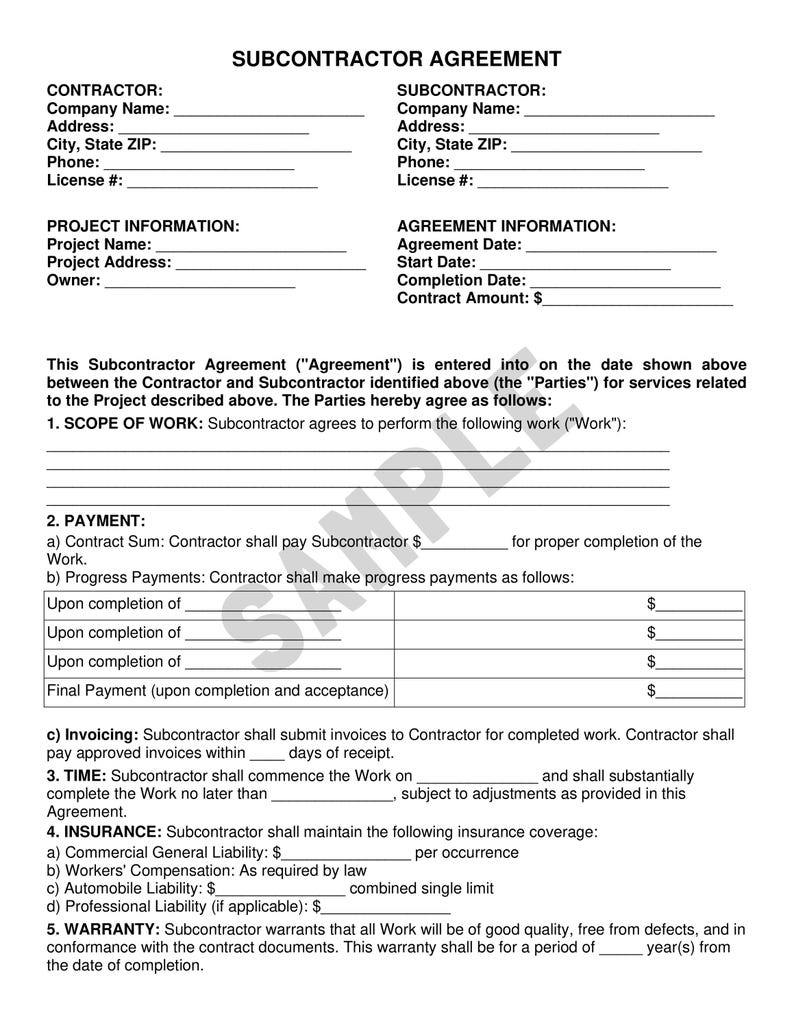 Big 17 Construction Contract Template Package - Delay Letter, Invoice ...