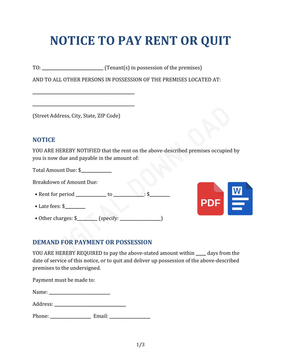Tenant Eviction Notice Template. Lease Violation Letter. Remove ...