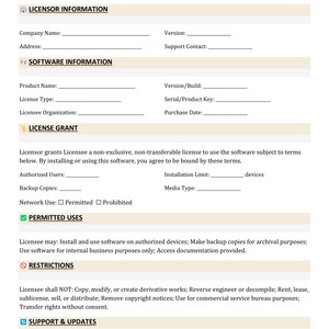 Shrinkwrap Contract Template Word PDF - Software License Agreement ...