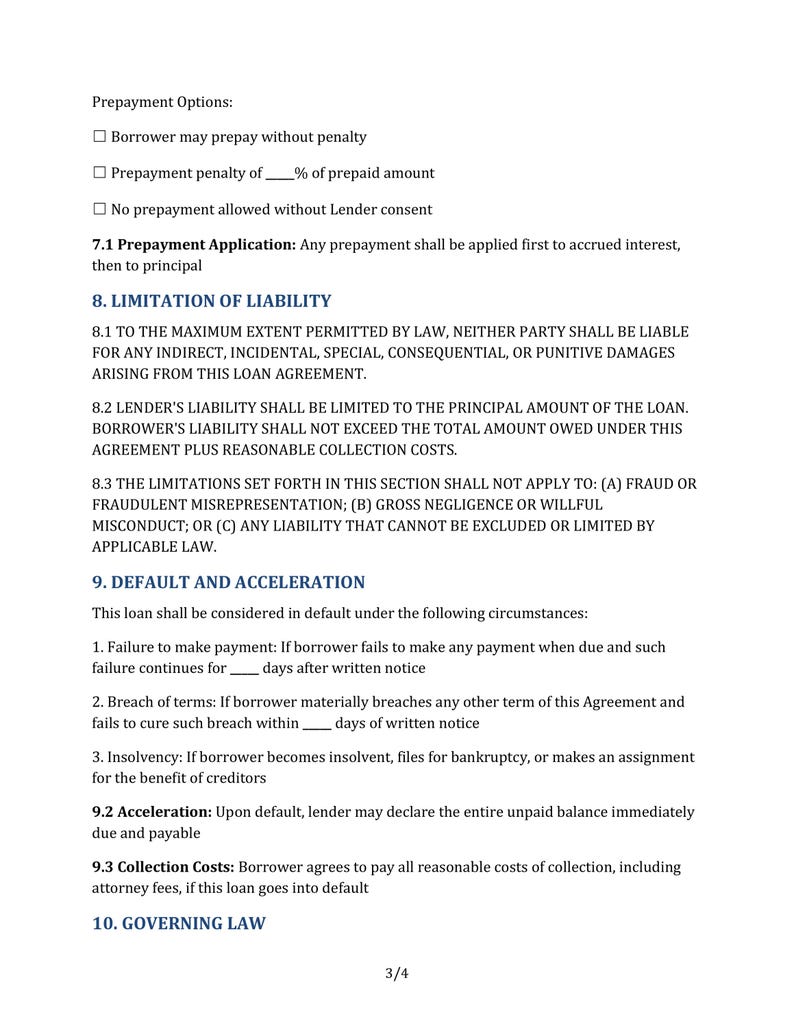 Simple Loan Agreement Template - Easy to Use Word & PDF - Customizable ...