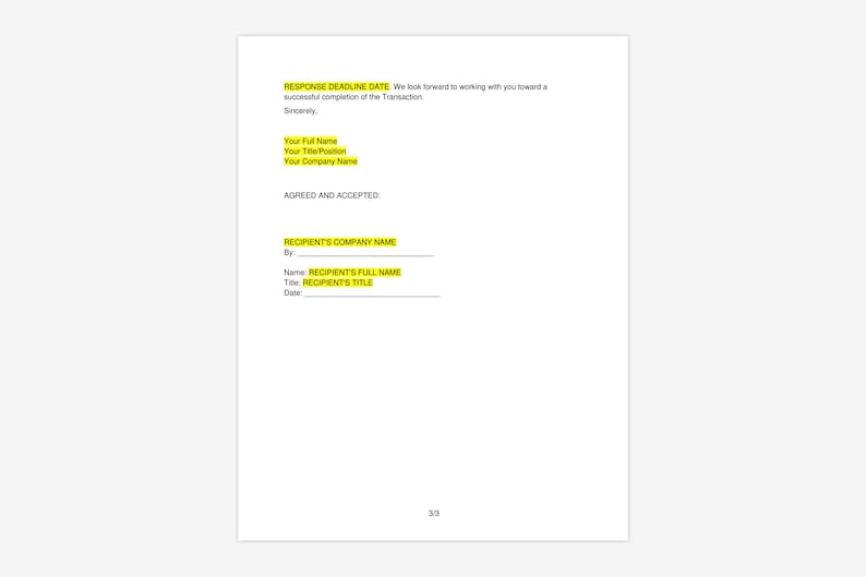 Letter of Intent (LOI) - Business Interest Template | Legal Forms ...