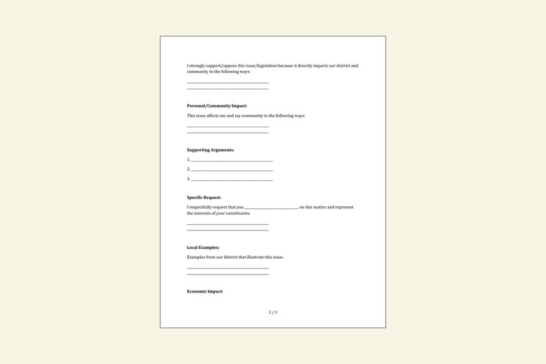 Letter to Congressman Template Word Google Docs PDF | Government ...