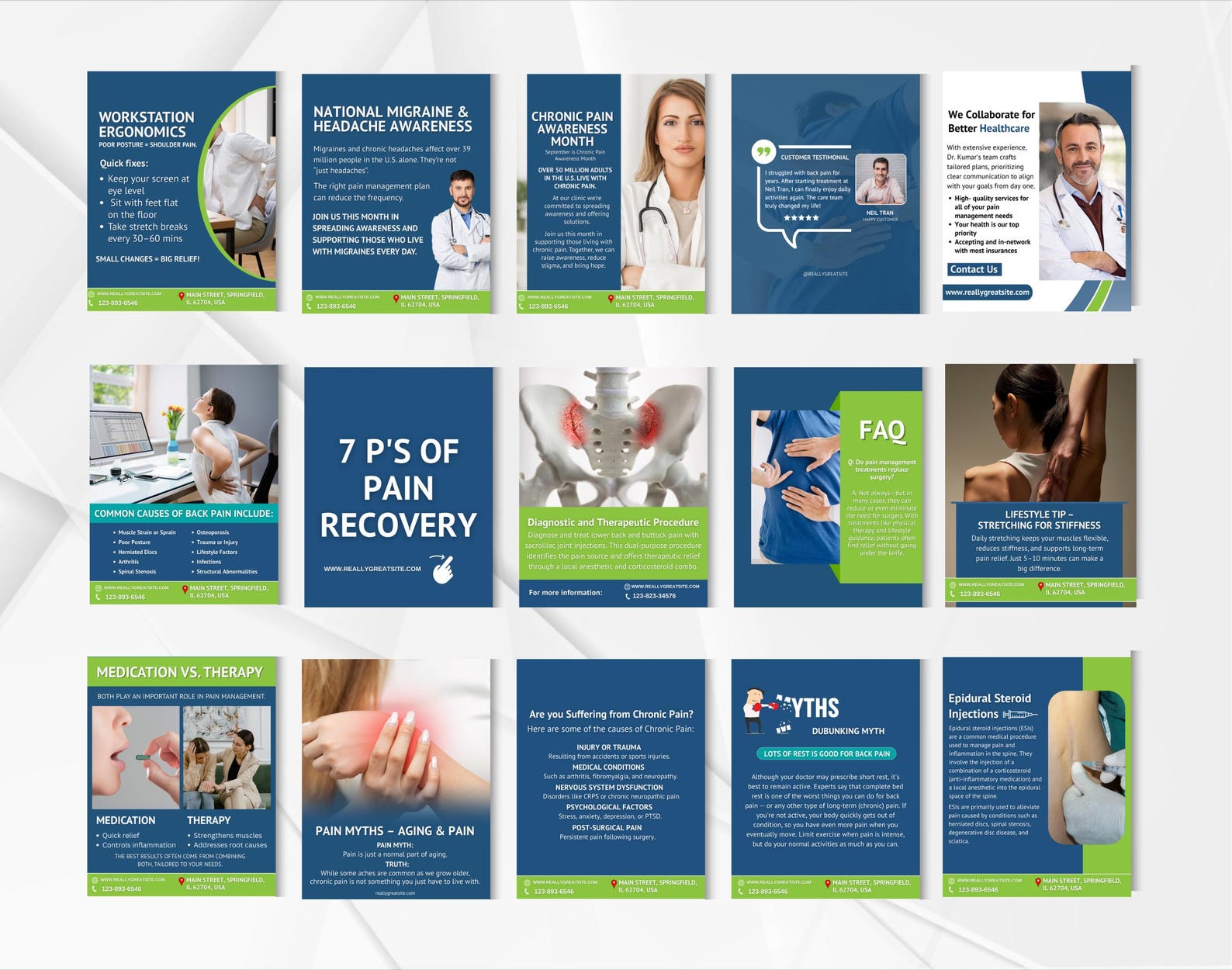 Pain Management Canva Templates, Therapy, Wellness, Chronic Pain ...