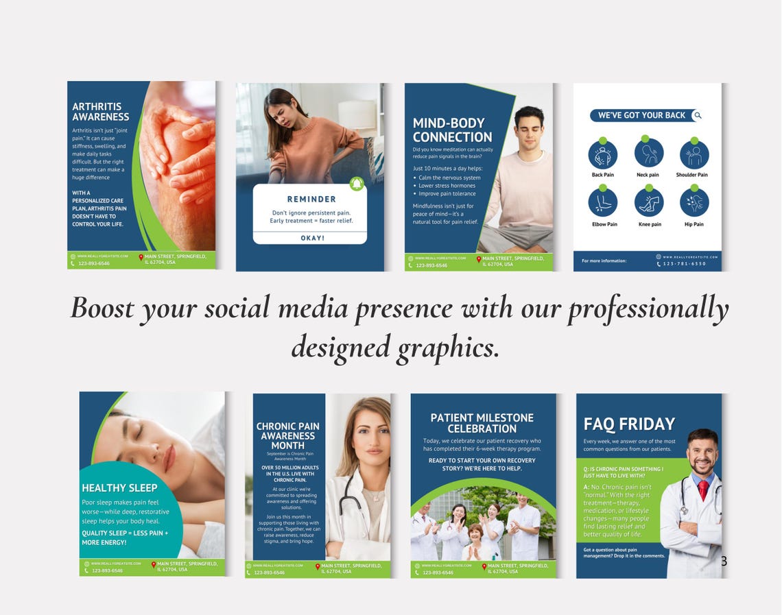 Pain Management Canva Templates, Therapy, Wellness, Chronic Pain ...
