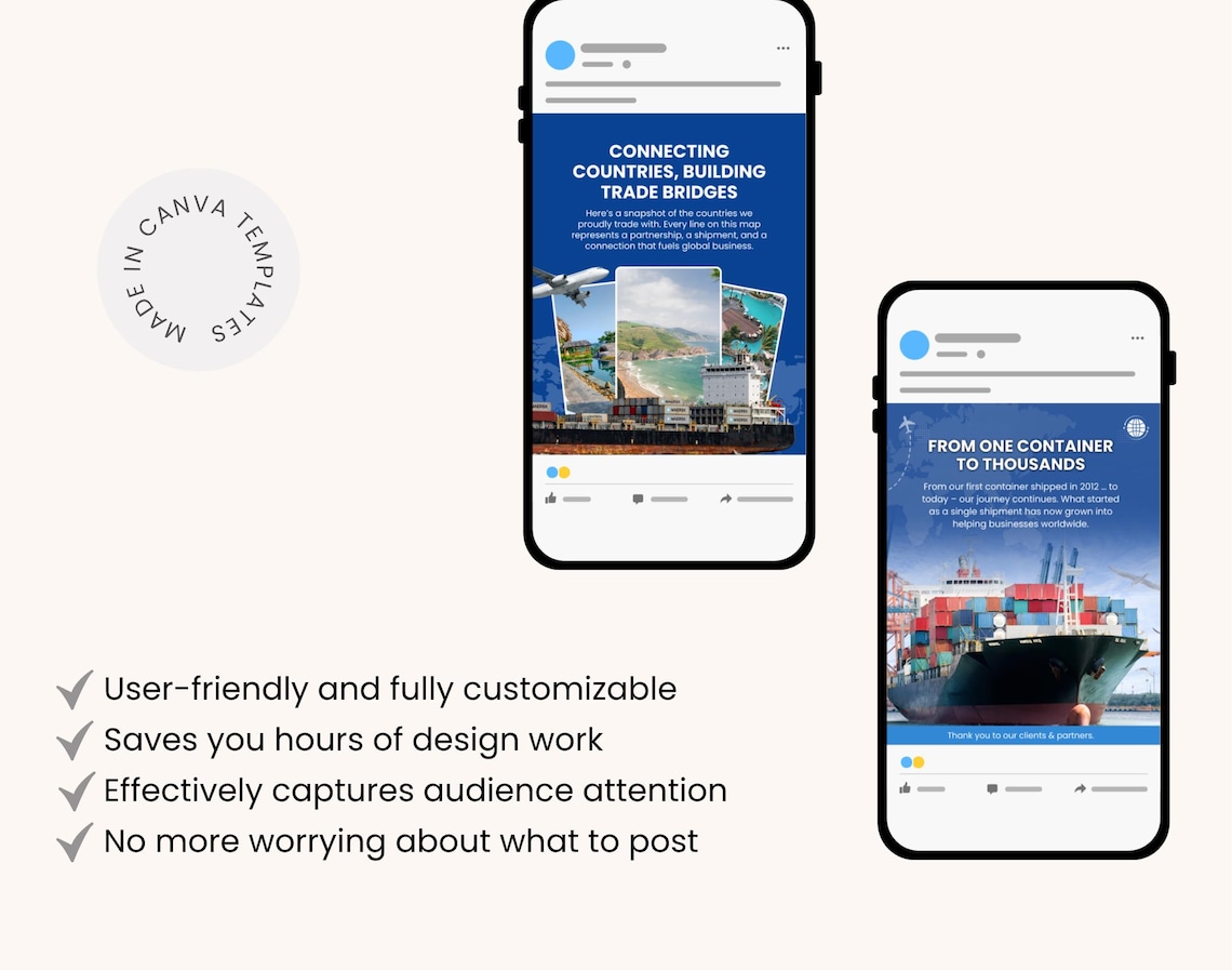 Import Export Canva Templates | Logistics, Freight Forwarding, Global ...