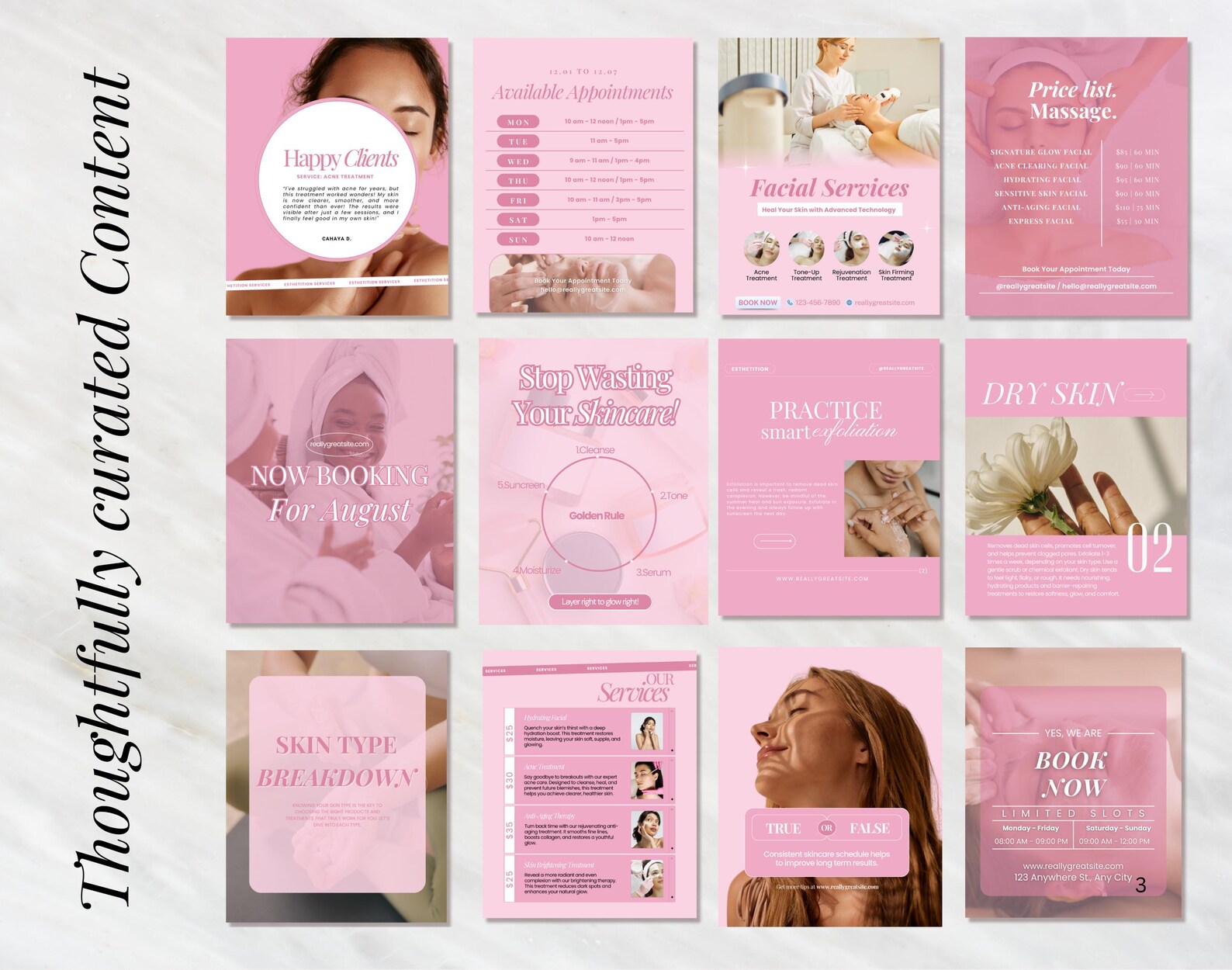 Esthetician Pink Templates, Skincare Expert, Beauty Business, Spa ...
