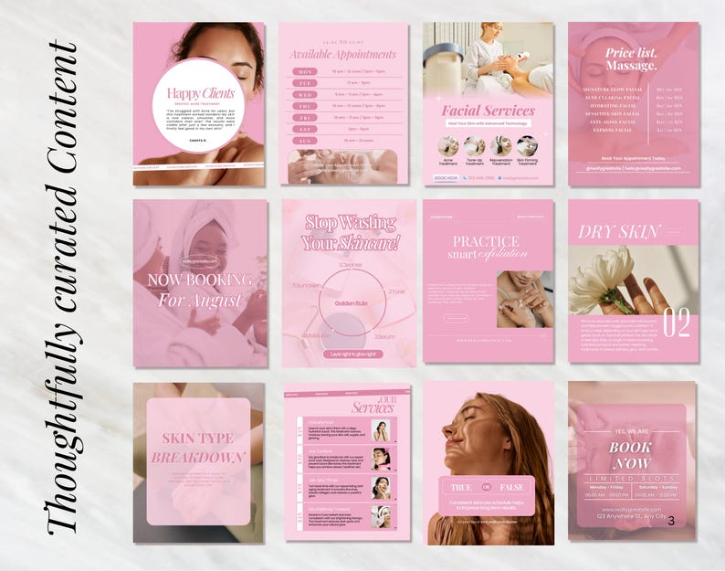 Esthetician Pink Templates, Skincare Expert, Beauty Business, Spa ...
