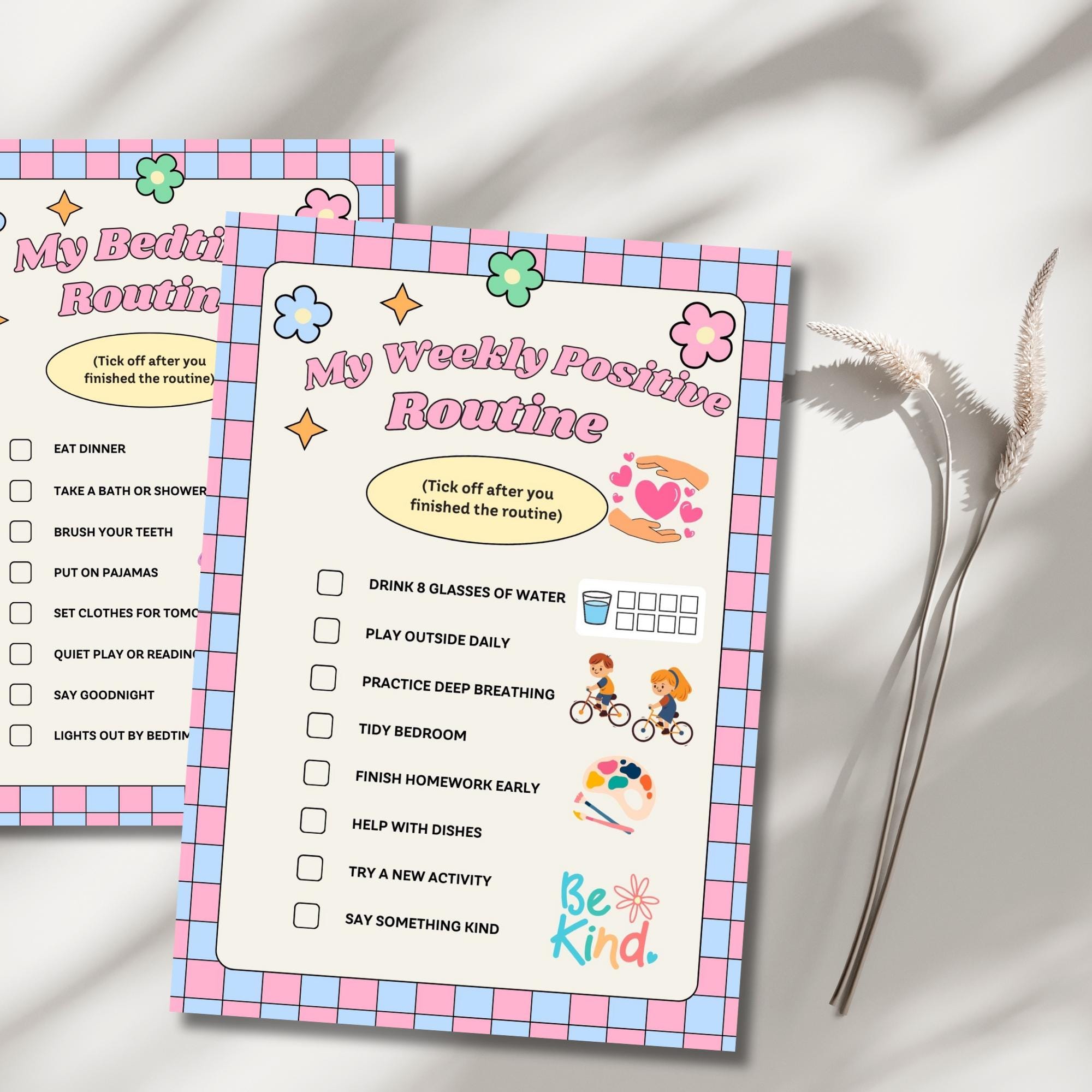 ADHD Kids Routine Checklist Bundle: Editable Daily Visuals (digital ...