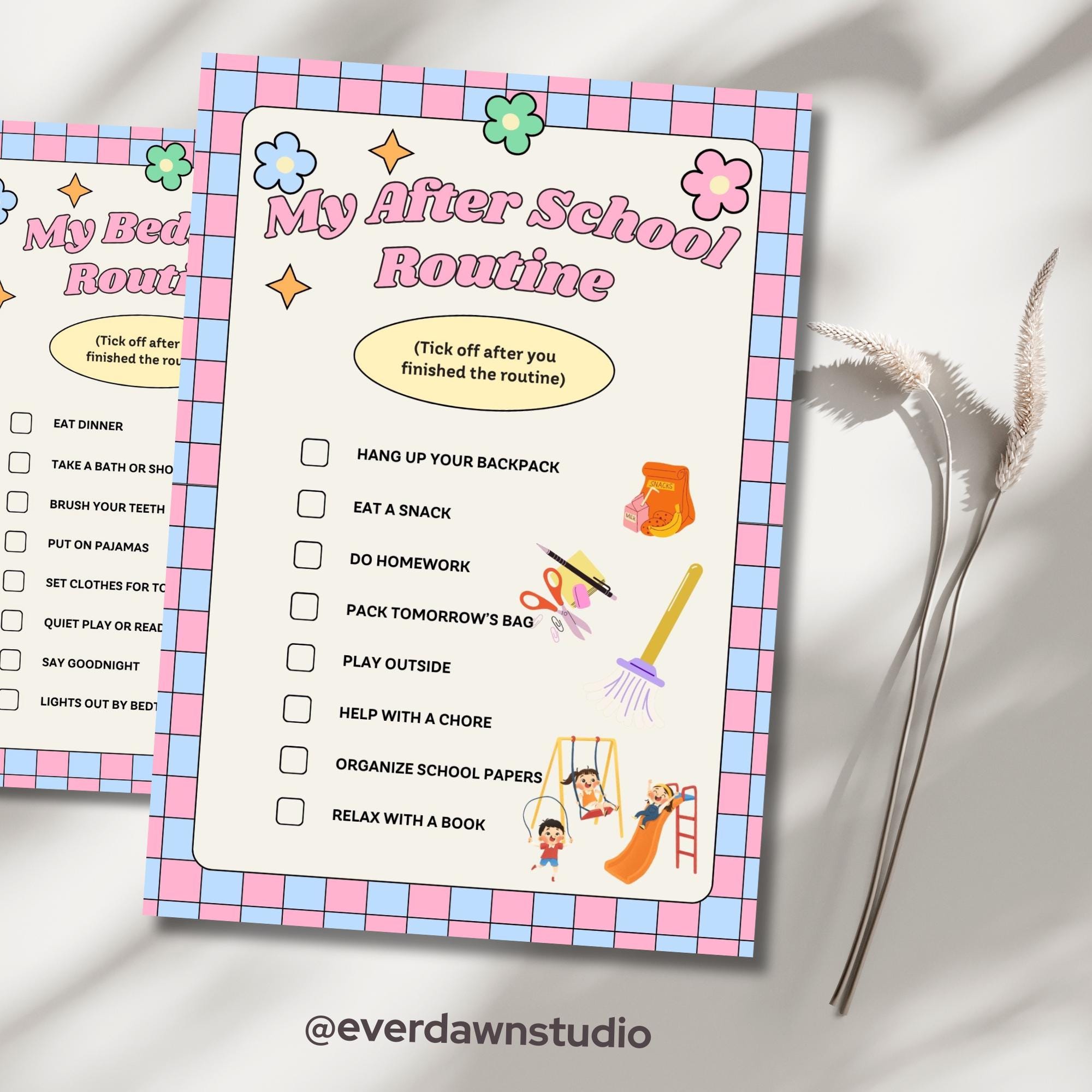 ADHD Kids Routine Checklist Bundle: Editable Daily Visuals (digital ...