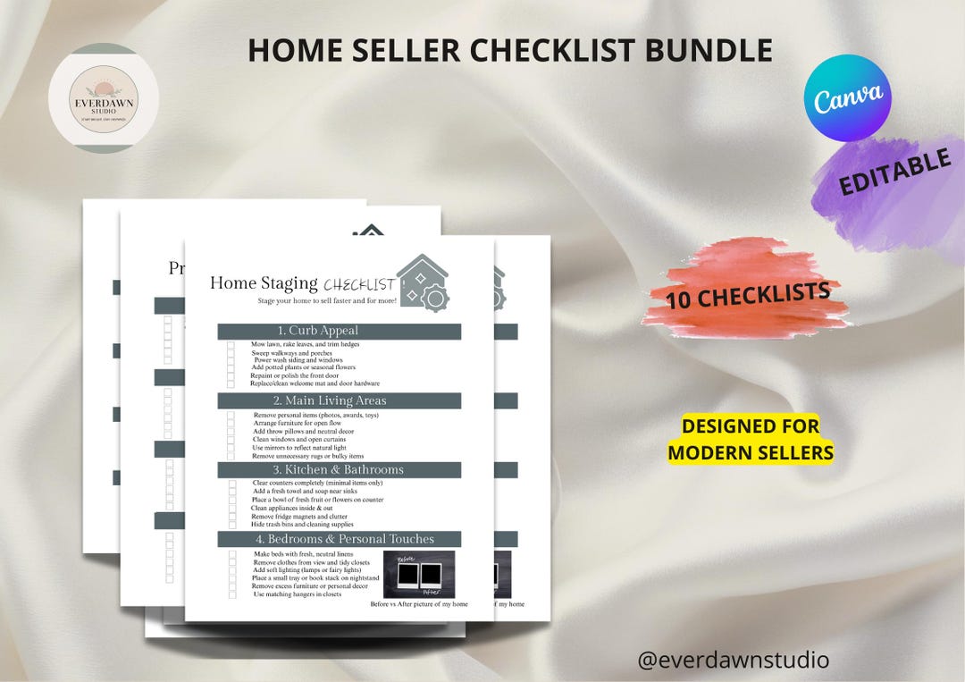 Getting House Ready to Sell Checklist| Home Staging Checklist| Home ...