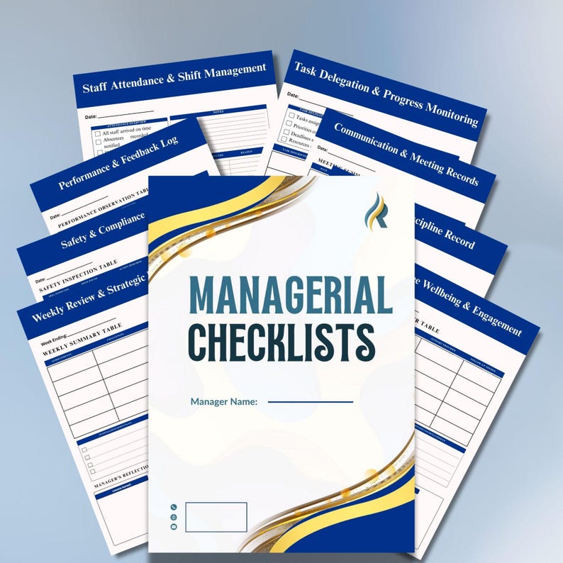 Manager Checklist Printable: Daily Task Log, Supervisor Duties (PDF ...