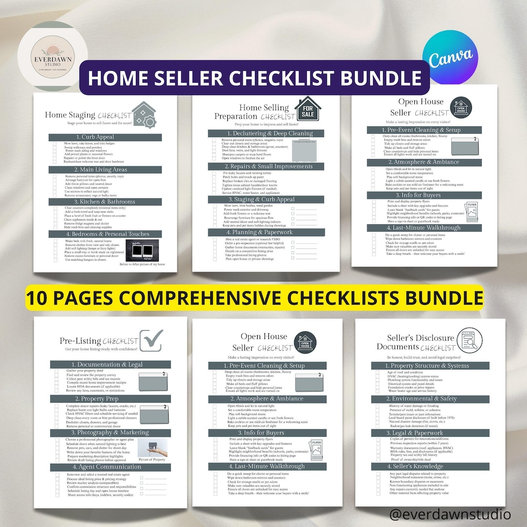 Getting House Ready to Sell Checklist| Home Staging Checklist| Home ...