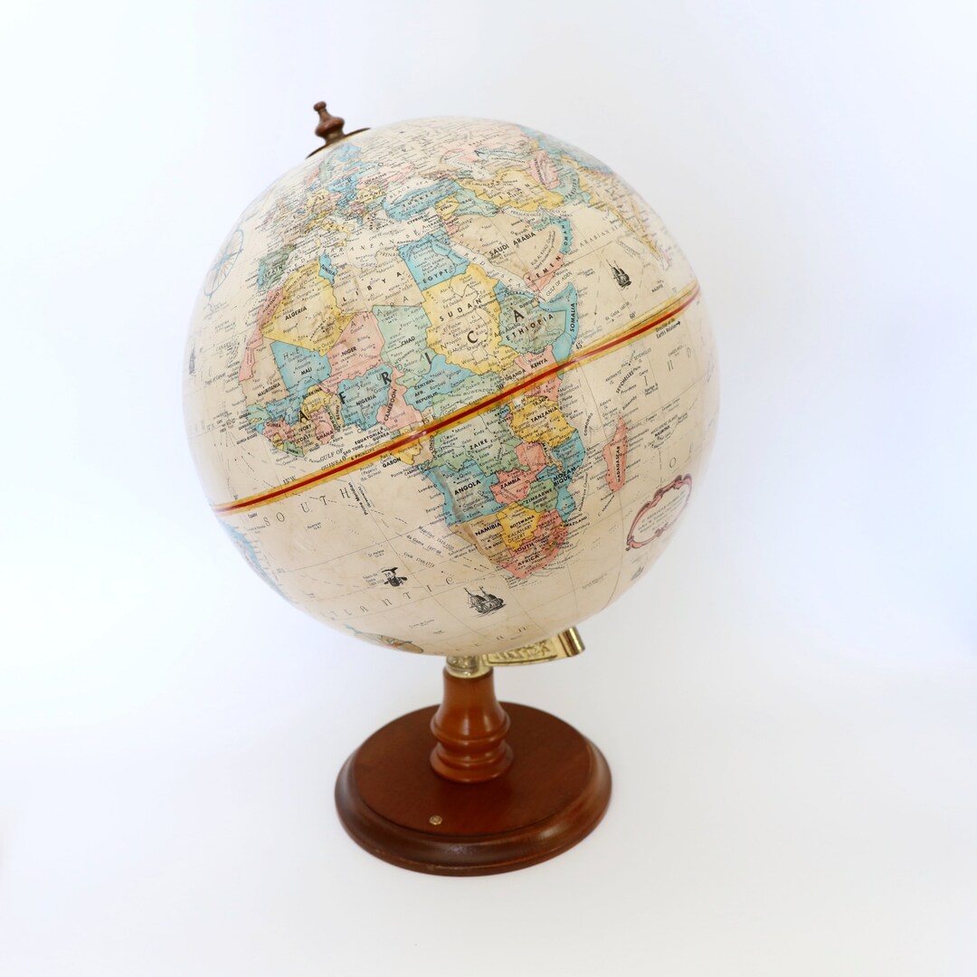 Vintage Replogle 12 World Classic Series Globe With Wood Stand / Made ...