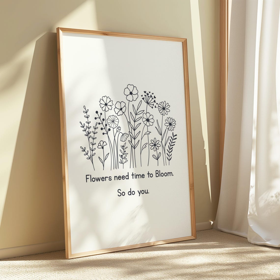 Botany Flower Poster - Minimalist Quote Wall Art for Office, Bedroom ...