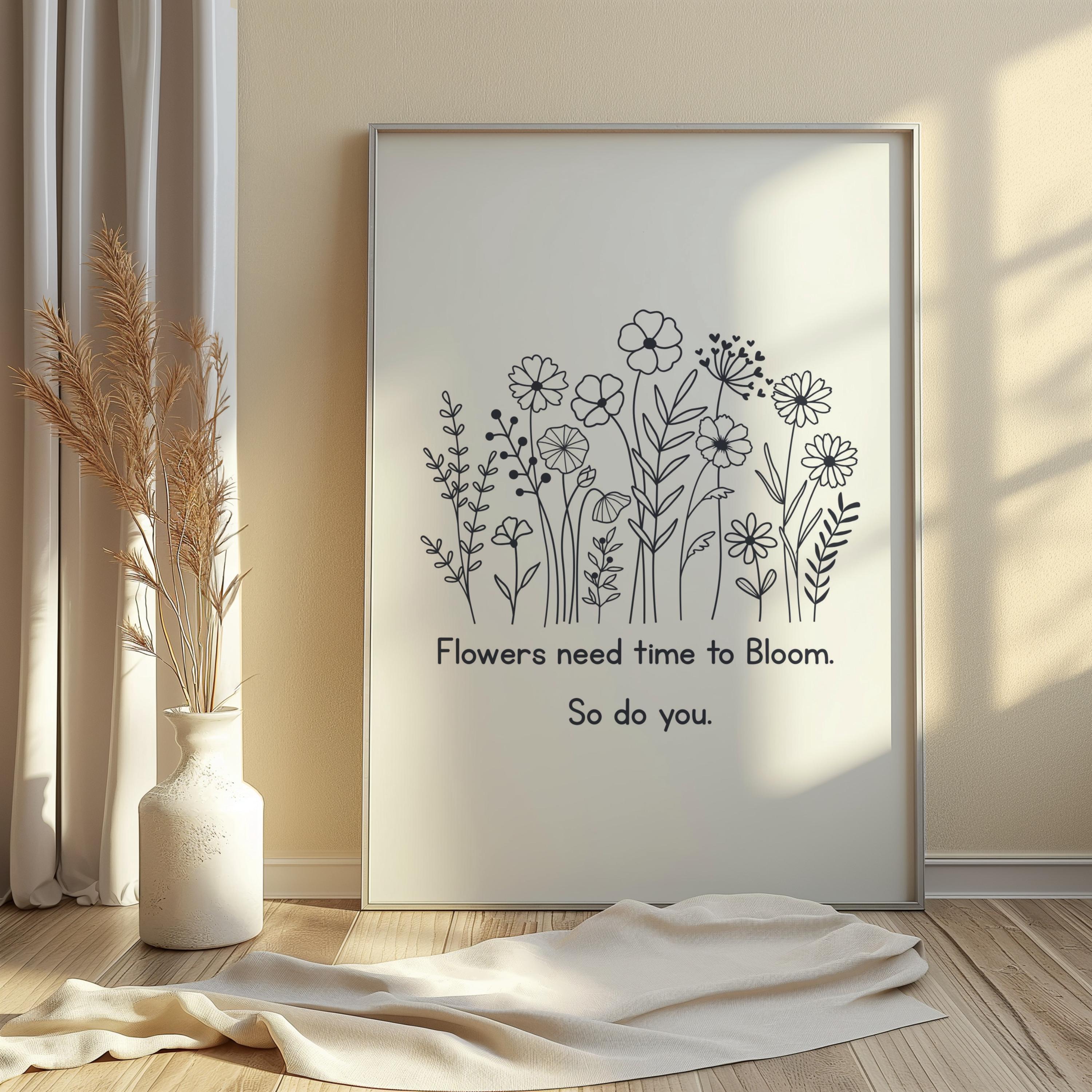 Botany Flower Poster - Minimalist Quote Wall Art for Office, Bedroom ...