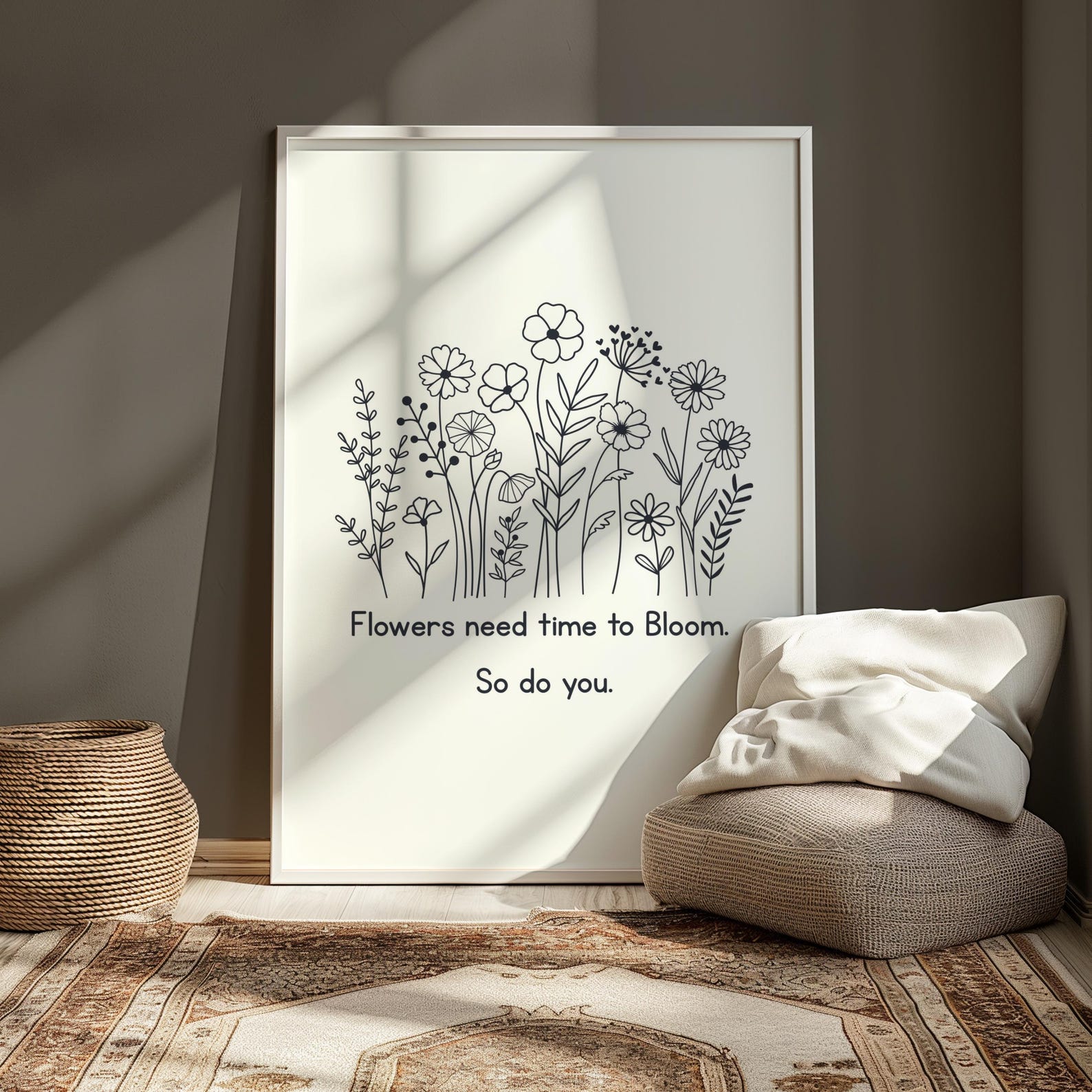 Botany Flower Poster - Minimalist Quote Wall Art for Office, Bedroom ...