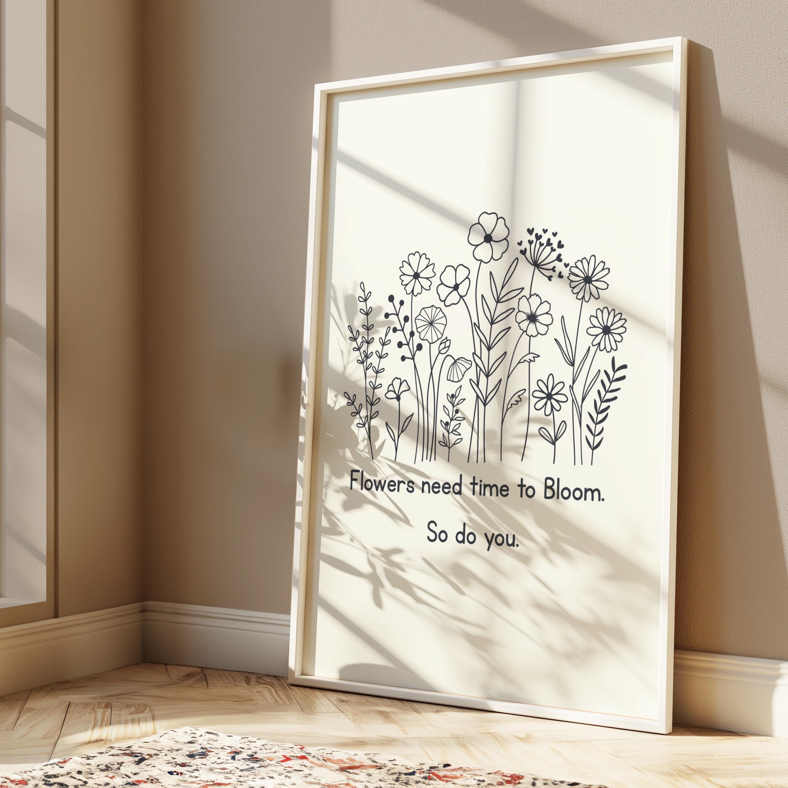 Botany Flower Poster - Minimalist Quote Wall Art for Office, Bedroom ...