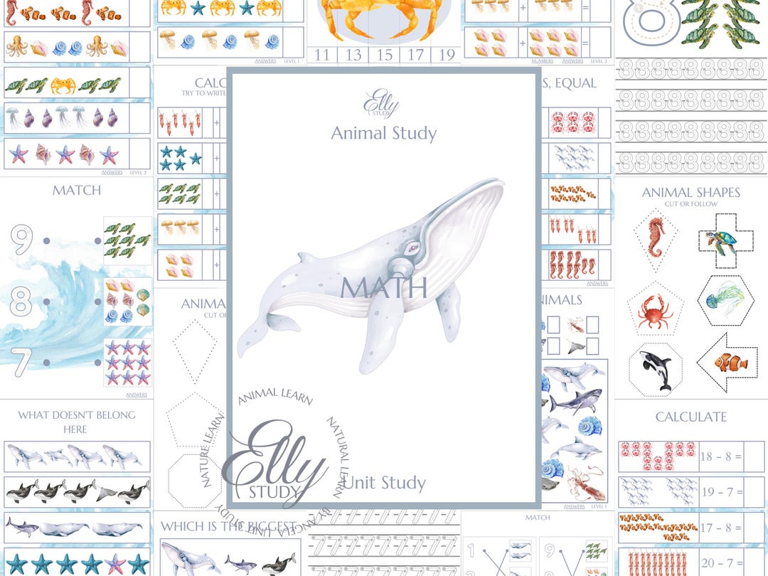 Sea Creatures - Math Pack, Counting, Adding, Subtracting Activities ...