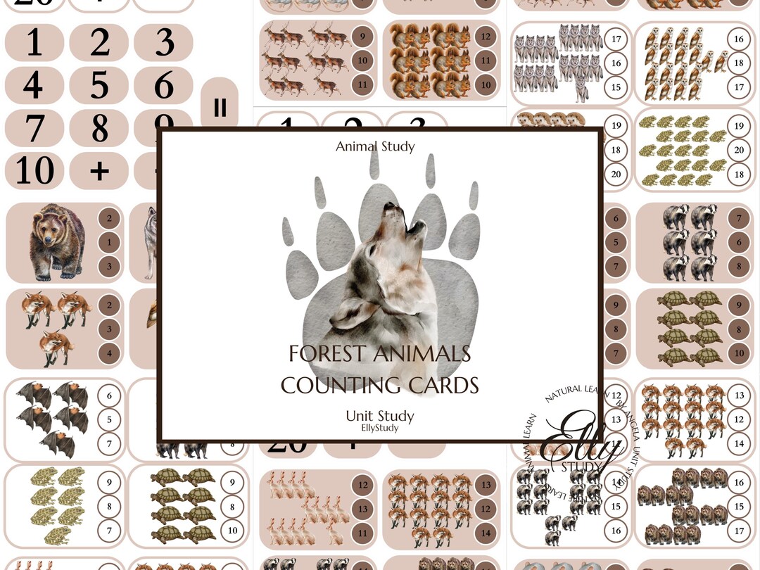 Forest Animals Counting Cards | Montessori Maths Printable | Learn ...