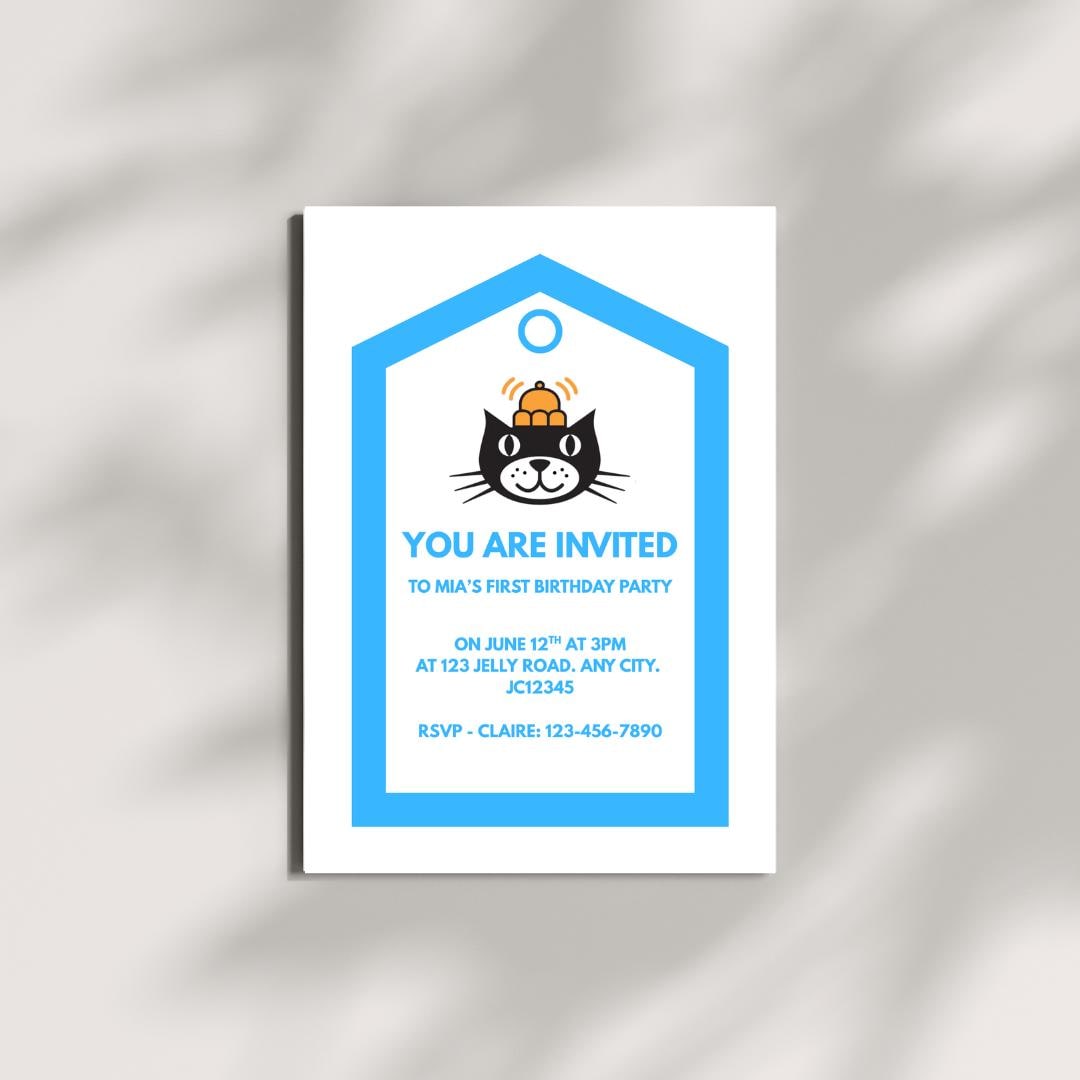 Jellycat Tag Birthday Party Invitation, Editable Canva Template ...