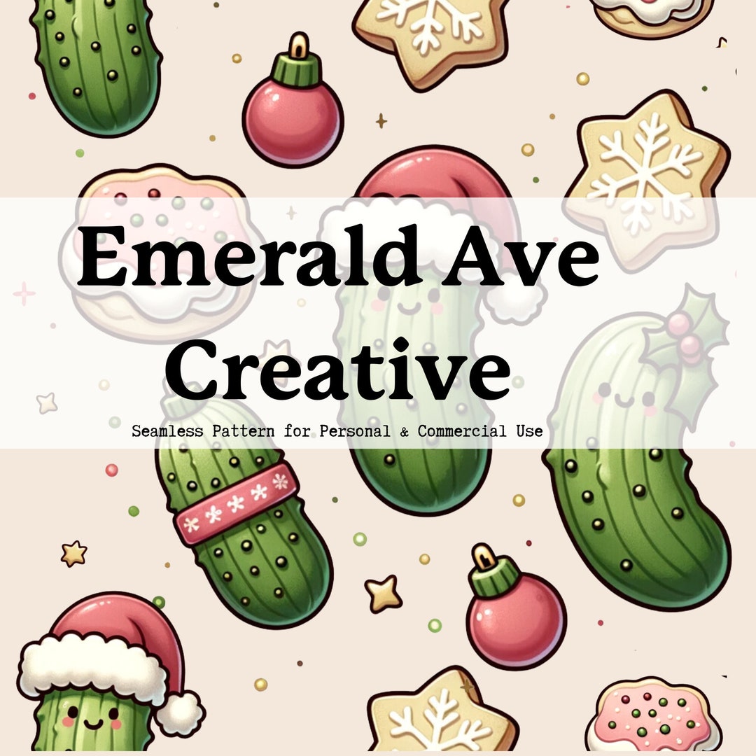 Christmas Pickle Seamless Pattern Digital File Commercial - Etsy