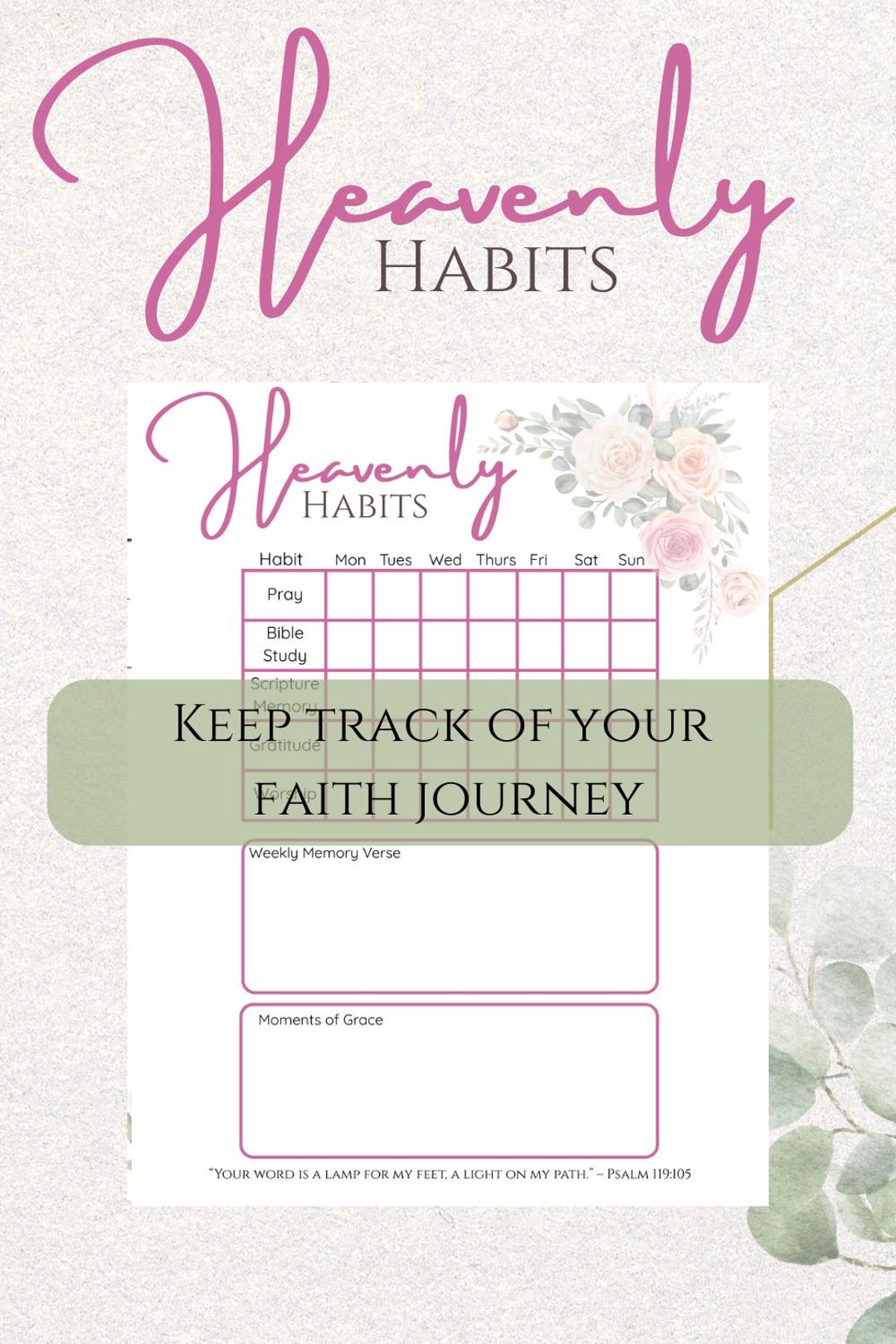 Faith Habit Tracker Printable | Christian Daily Devotion & Prayer Log ...