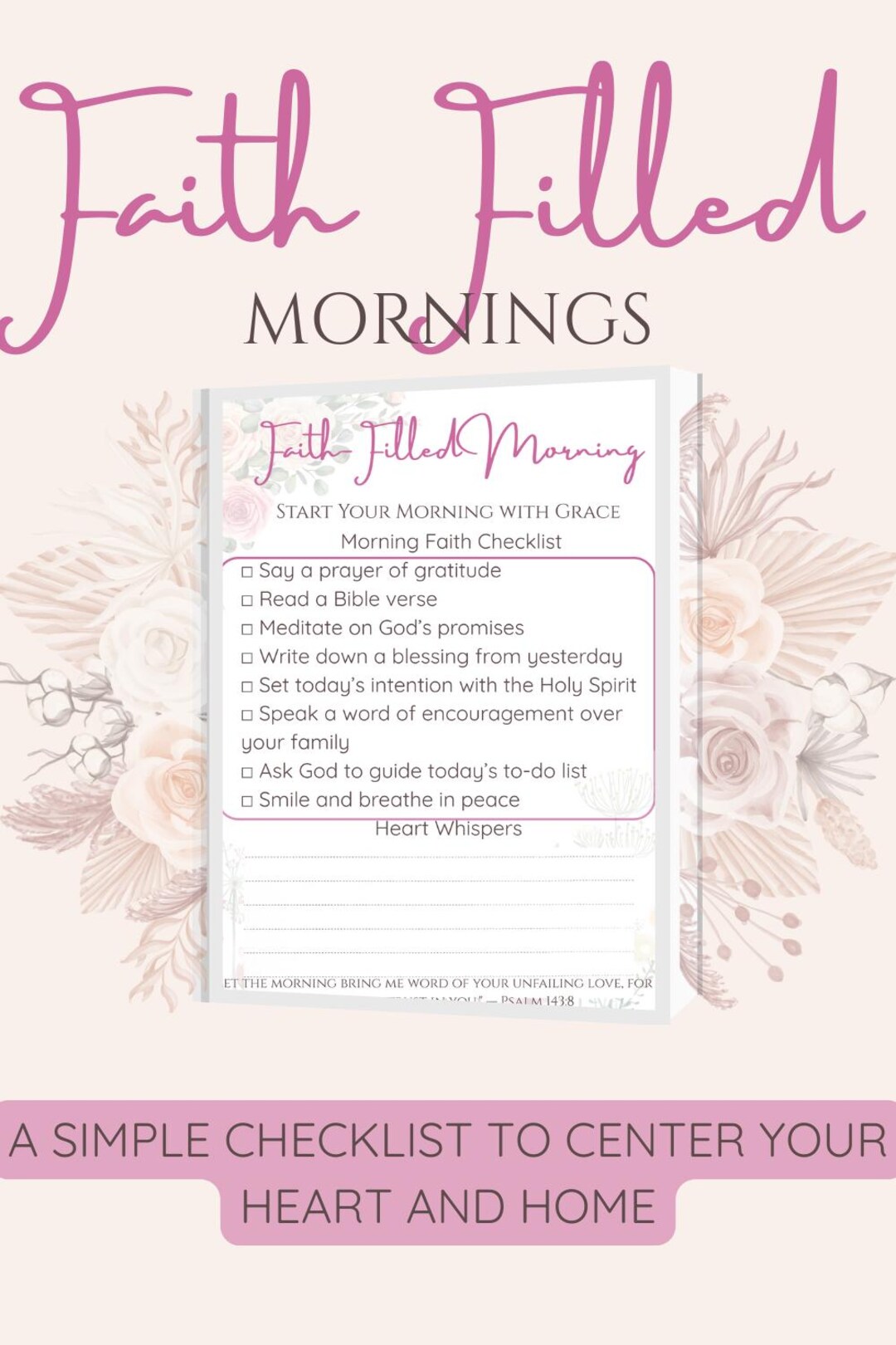 Faith-filled Morning Checklist | Printable Christian Daily Routine Page ...