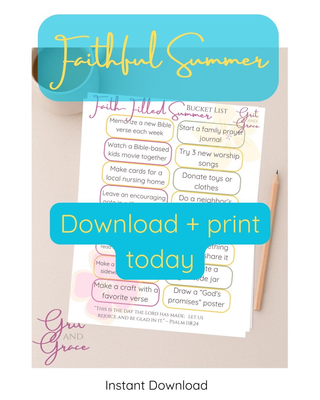 Faith-filled Summer Bucket List Printable for Families | Christian ...