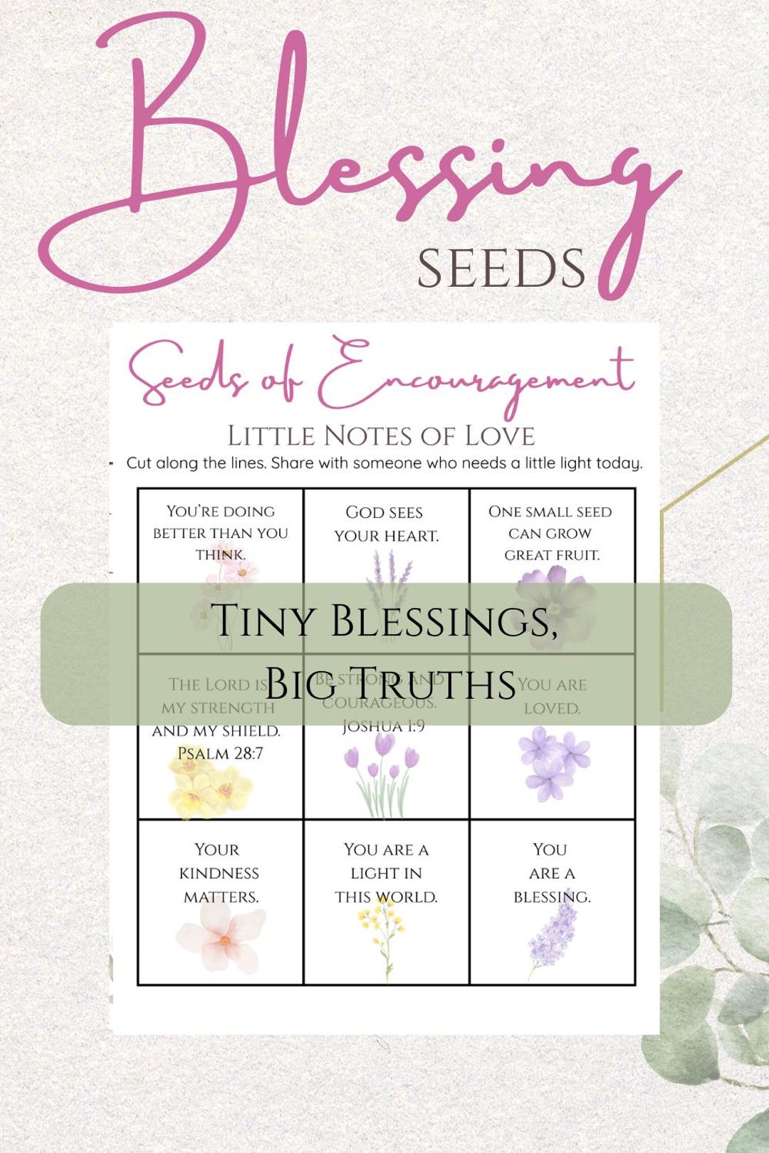 Seeds of Encouragement | Printable Blessing Cards for Kids & Families ...