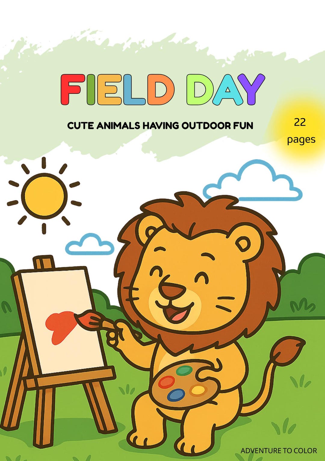 Animal Field Day Kids Coloring Book - Etsy