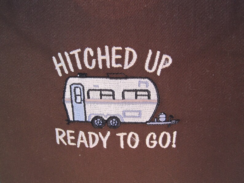 Three Pocket Apron With a Trailer Embroidery Comes in Brown or Green ...