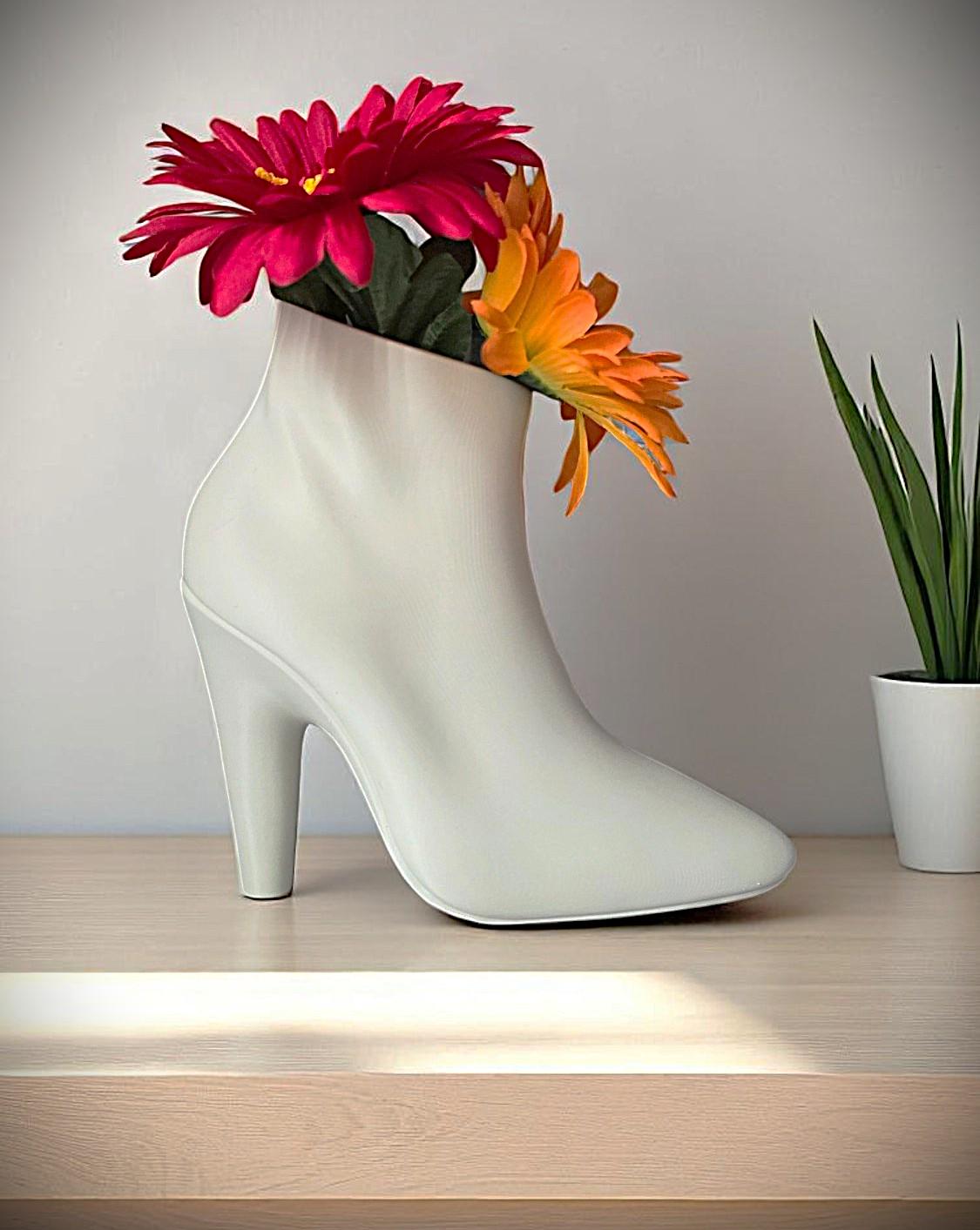 3D Printed High Heel Shoe Planter – Unique Decorative Flower Pot for ...