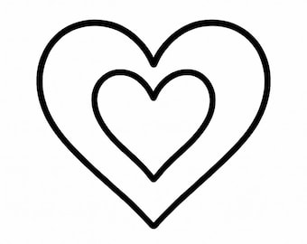 Double Heart PSD - Heart Outline Cut File - Heart Clipart - Heart Shape ...