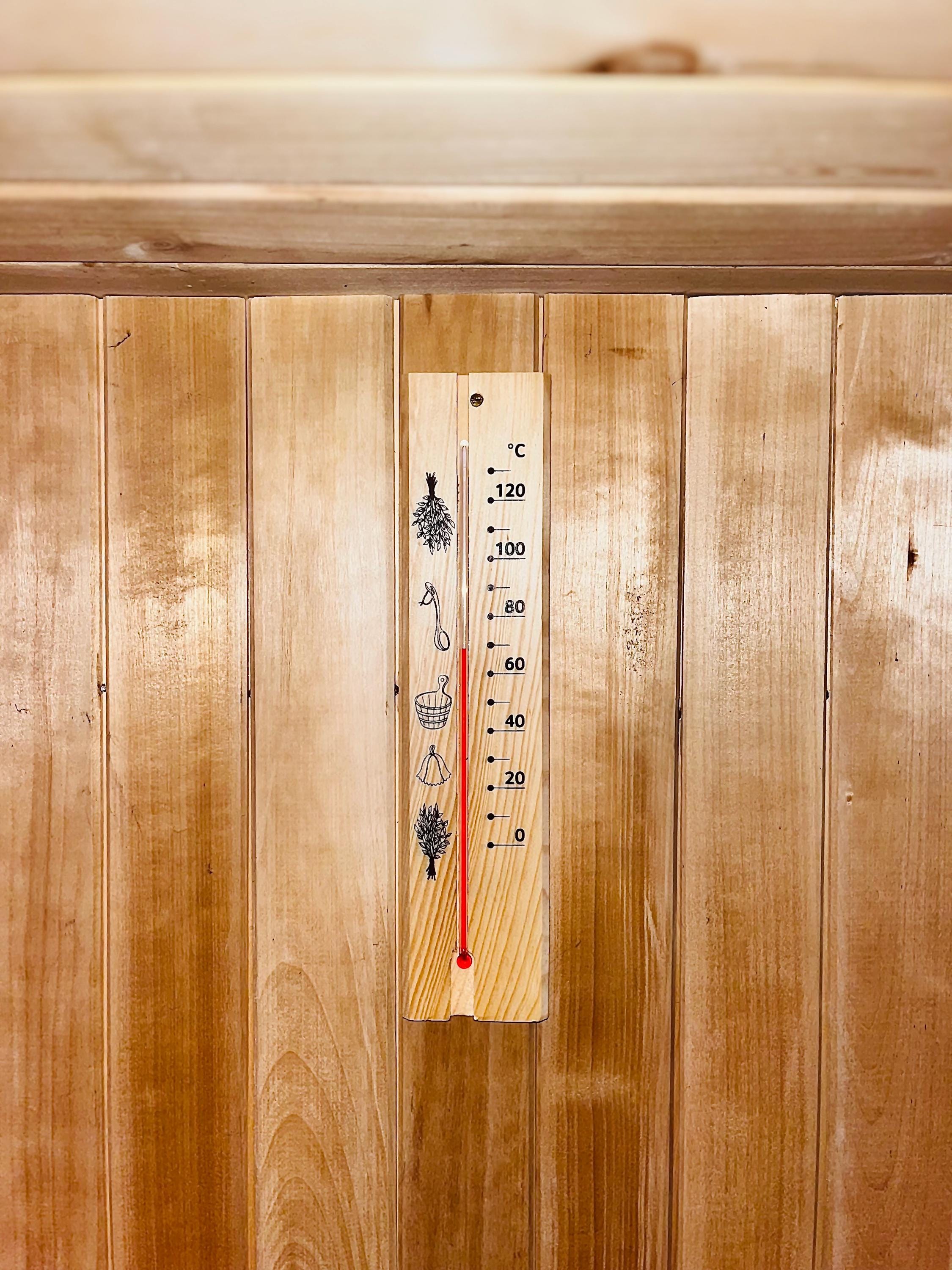 Wooden Sauna Thermometer – Vertical Scale, Classic Design, Easy-to-read ...