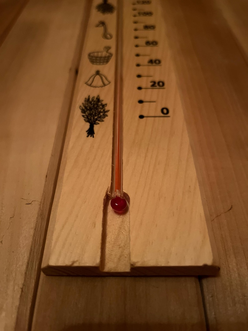 Wooden Sauna Thermometer – Vertical Scale, Classic Design, Easy-to-read ...