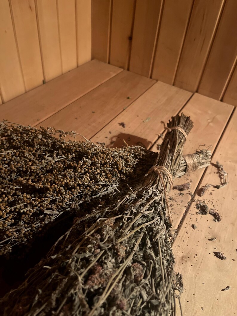 Wormwood and Peppermint Sauna Brooms Set – Handcrafted Aromatic Whisks ...