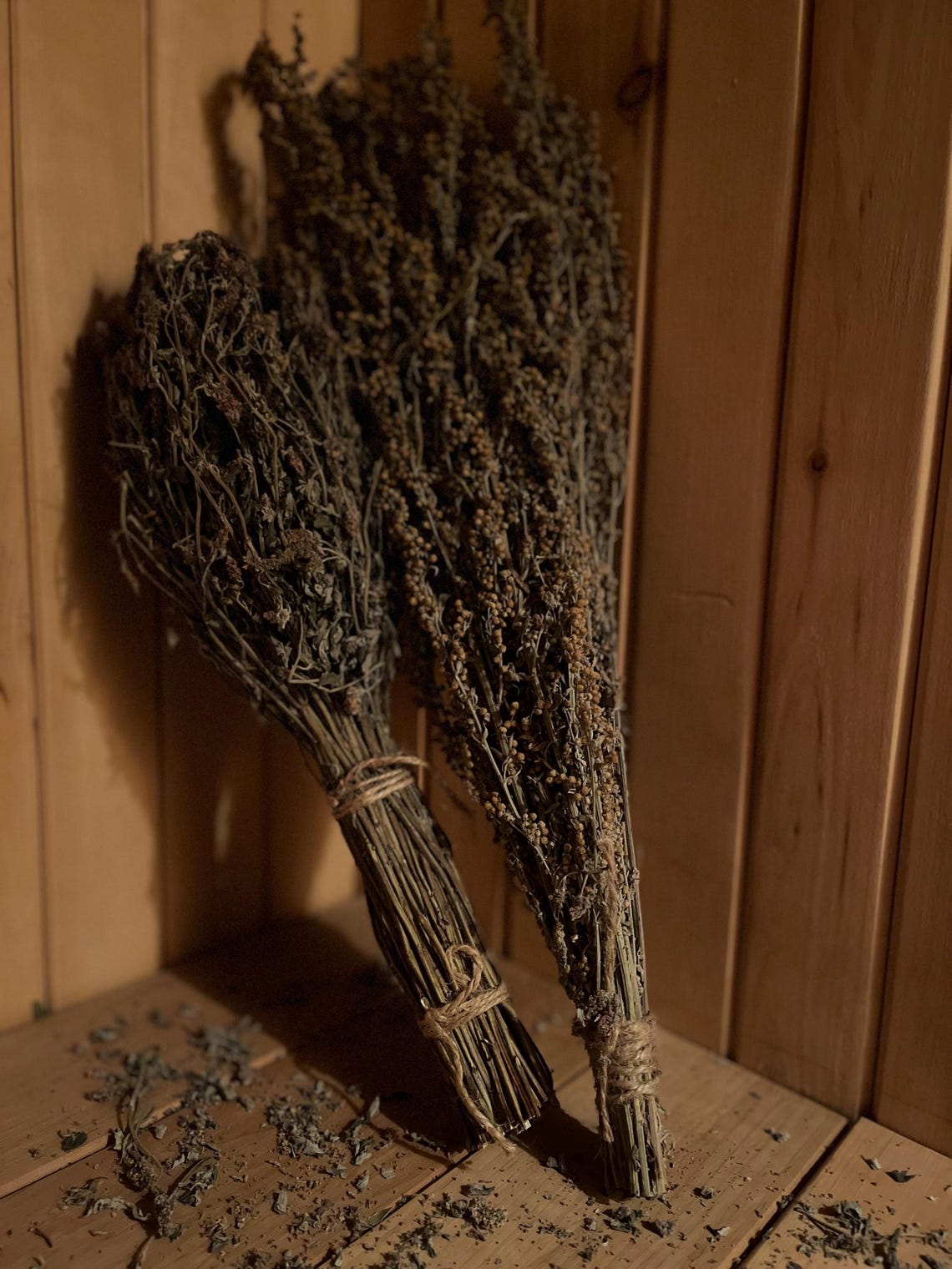 Wormwood and Peppermint Sauna Brooms Set – Handcrafted Aromatic Whisks ...