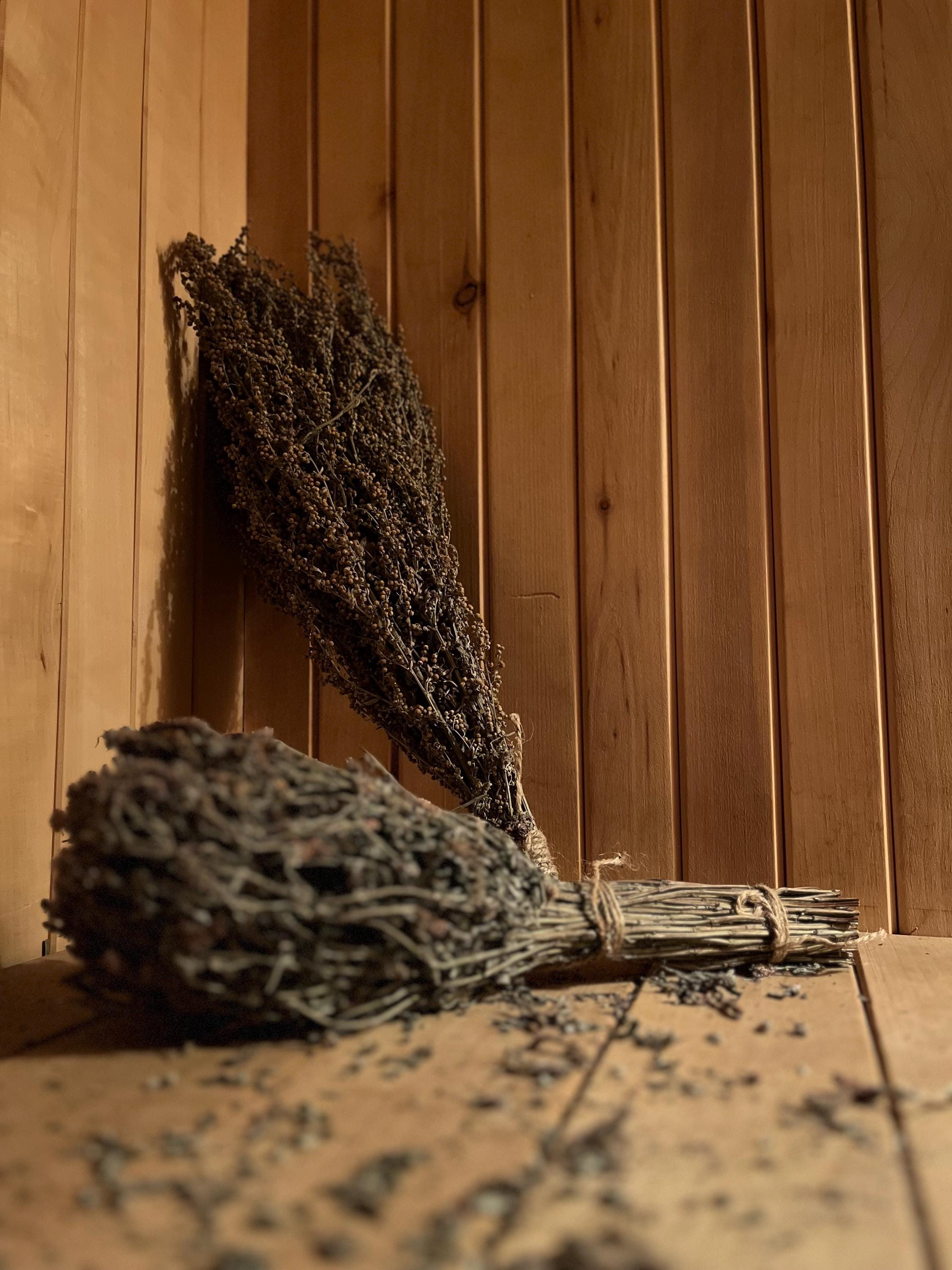 Wormwood and Peppermint Sauna Brooms Set – Handcrafted Aromatic Whisks ...