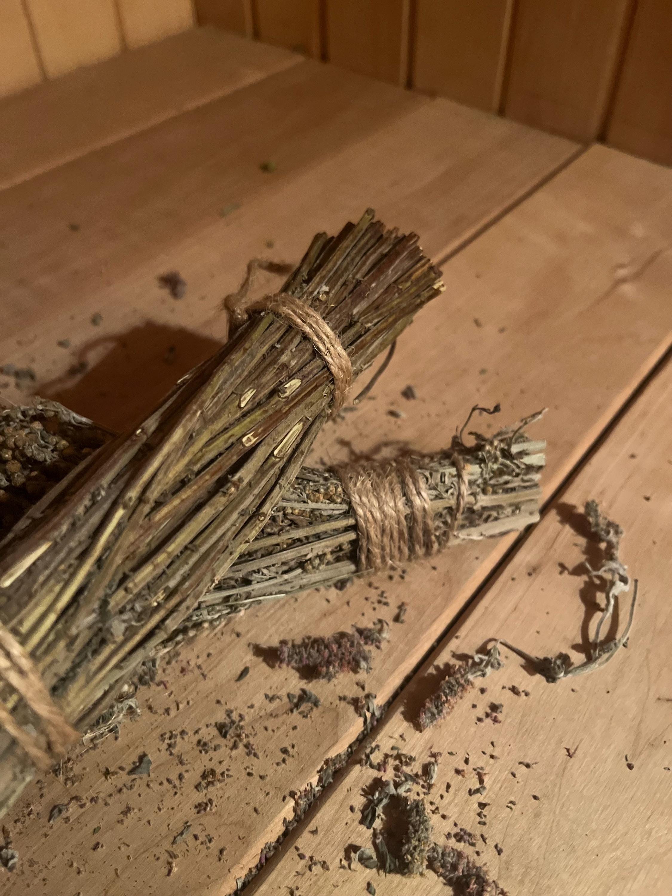 Wormwood and Peppermint Sauna Brooms Set – Handcrafted Aromatic Whisks ...